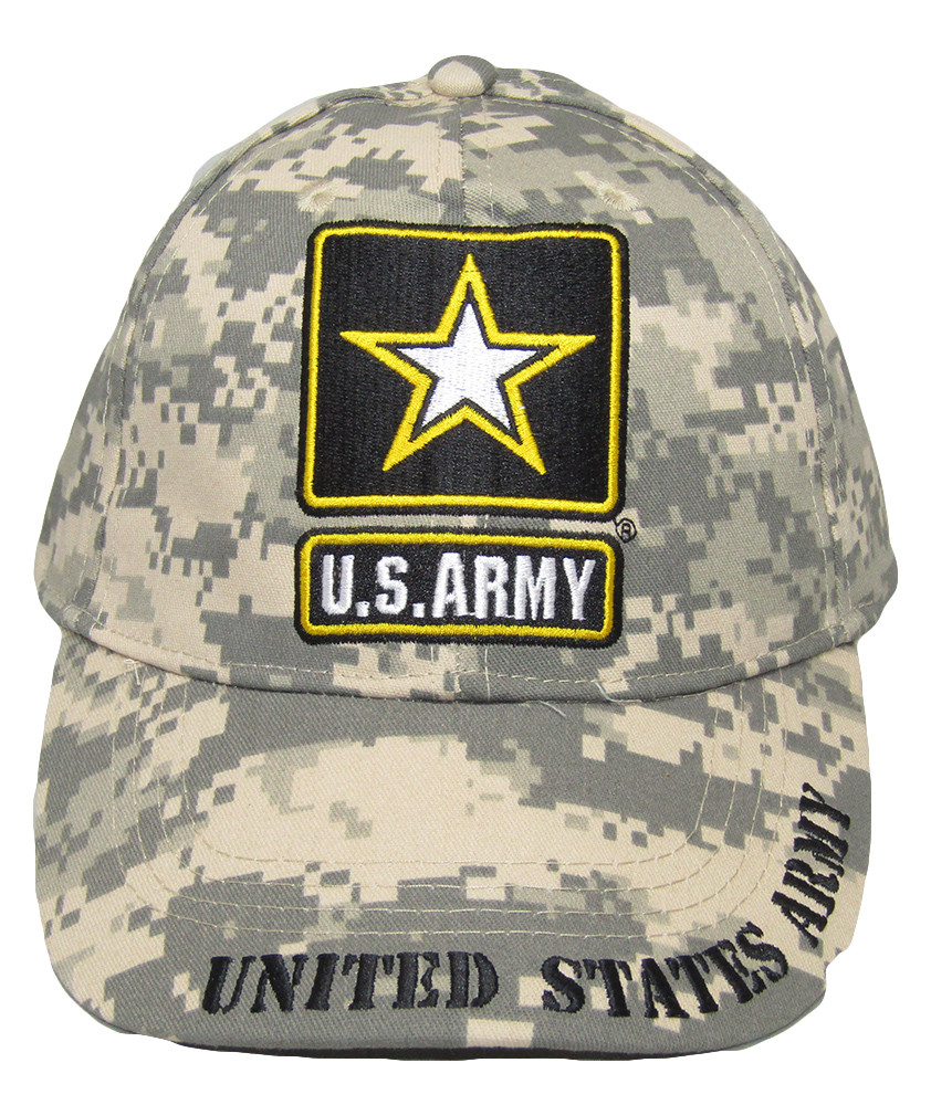 U.S. Army Camo Digital Camo Camouflage Star Defend Embroidered Cap Hat ...