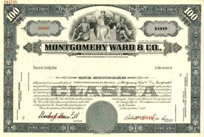Montgomery Ward and Co - Stock Certificate - Specimen Stocks & Bonds | eBay