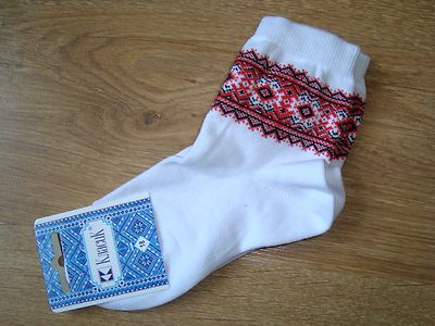 Ukraine Ukrainian white klasic children's embroidery cotton socks | eBay