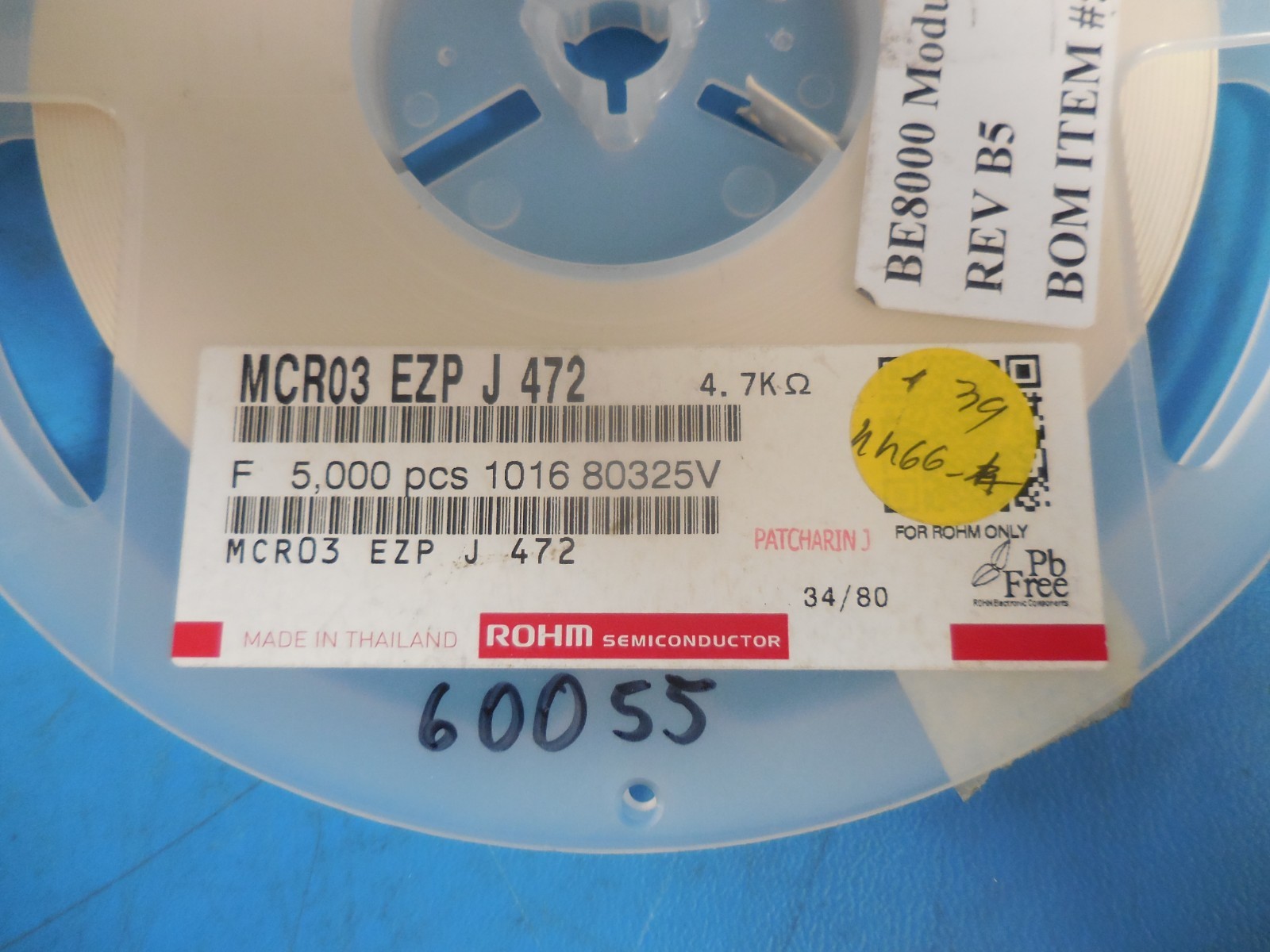 Rohm Semiconductor MCR03EZPJ472 4.7kOhms ±5% 0.1W, 1/10W Chip Resistor ...