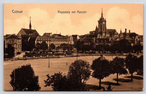 Vintage Postcard POSTED Colmar France Rappplatz Mit Munster | eBay