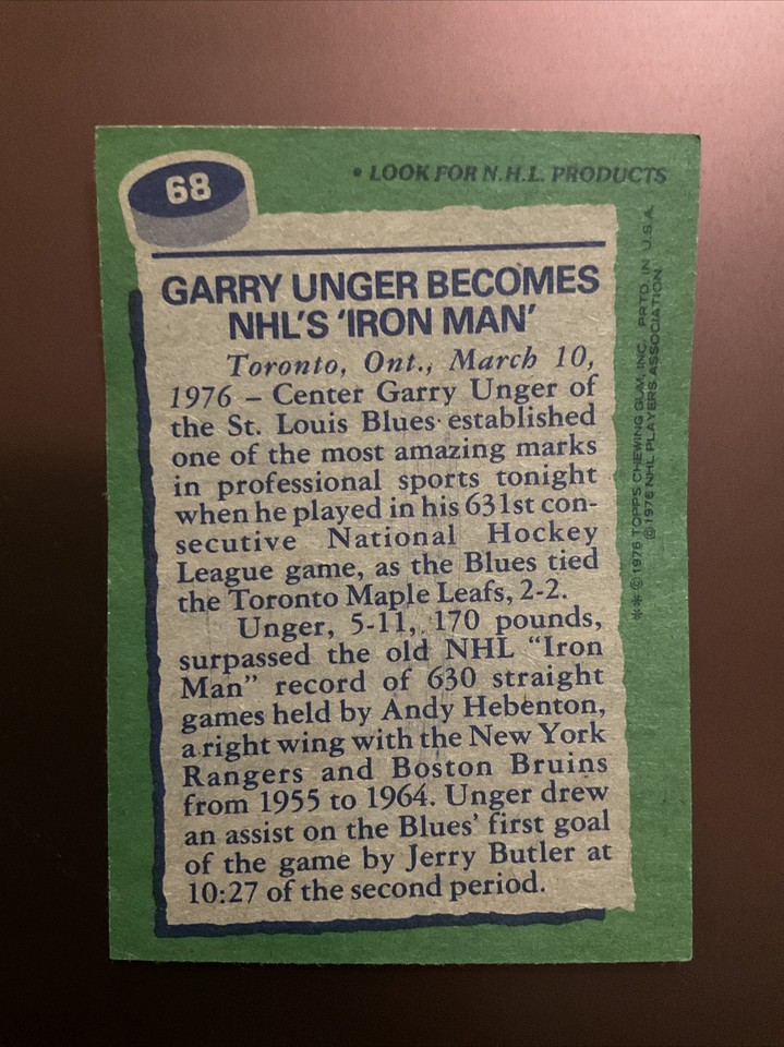 1976/77 O-PEE-CHEE NHL HOCKEY CARD #68 GARRY UNGER RB NM SHARP!! 76/77 ...