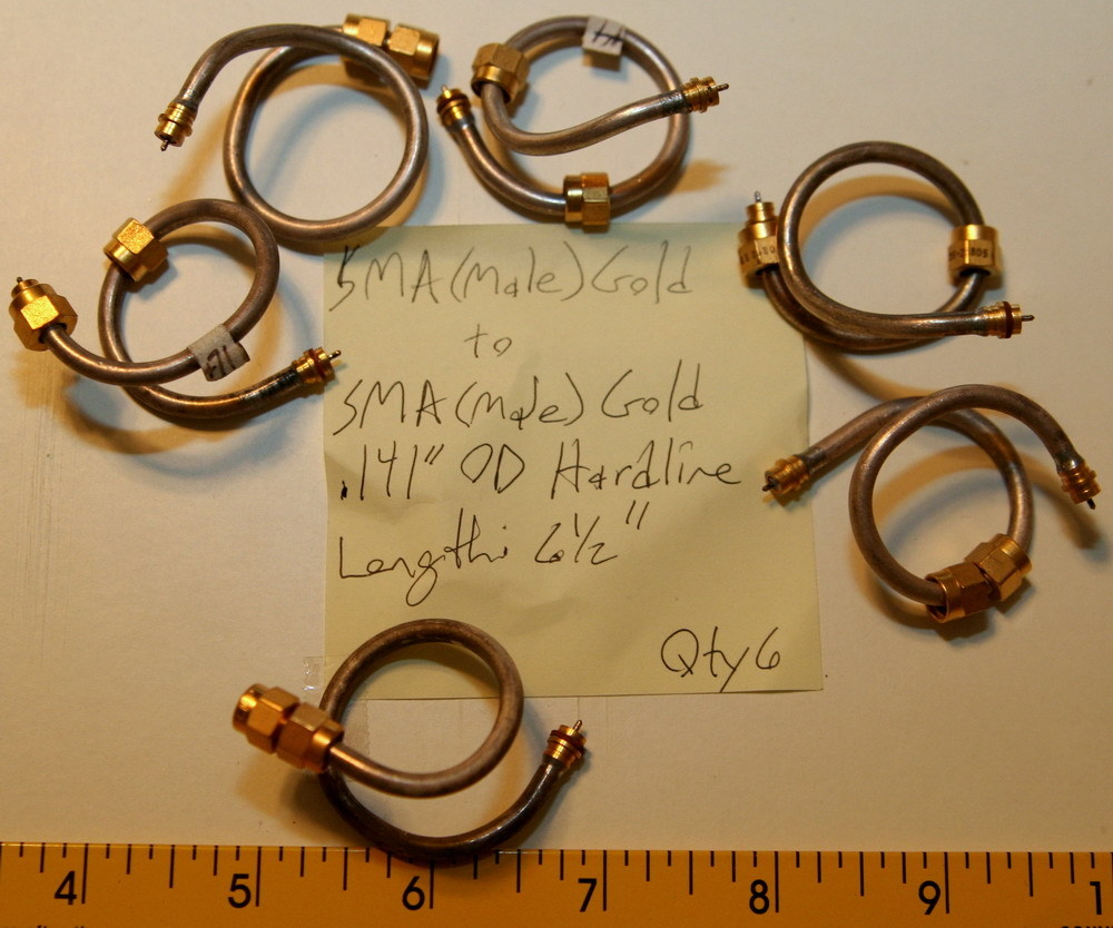 (6) SMA(Male) Gold to SMA(Male) Gold 0.141" OD Hardline Cables 6.5" | eBay