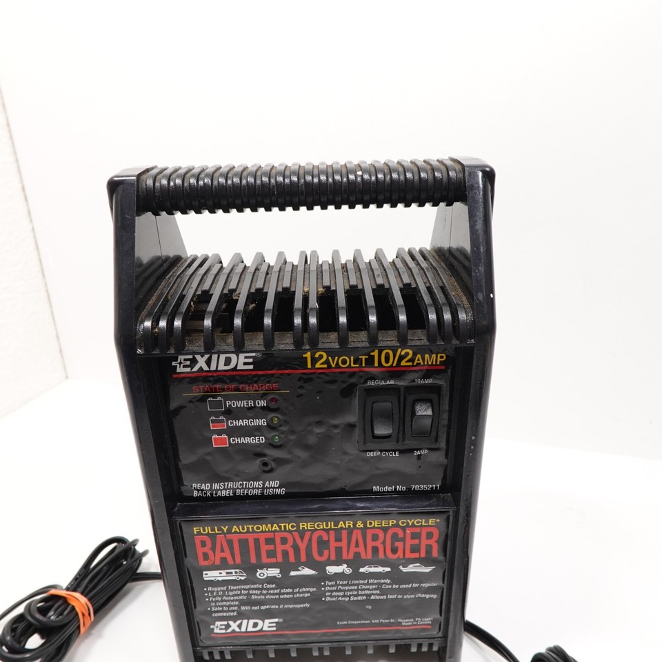 VTG EXIDE 7035211 12 VOLT 10/2 AMP FULLY AUTOMATIC CHARGER REGULAR OR ...