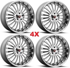 MERCELI M46 20x10 5x114.3 45et White MF W/ Chrome Lip Wheels Rims for ...