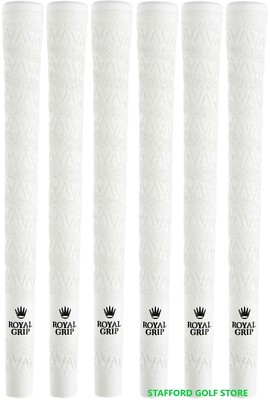 6x Royal V Sand Wrap Golf Grips – White .600" Round | Standard Size ...
