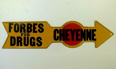 Drug Store Sign Pharmacy Forbes Old Pointing Arrow to Wyoming Vintage ...