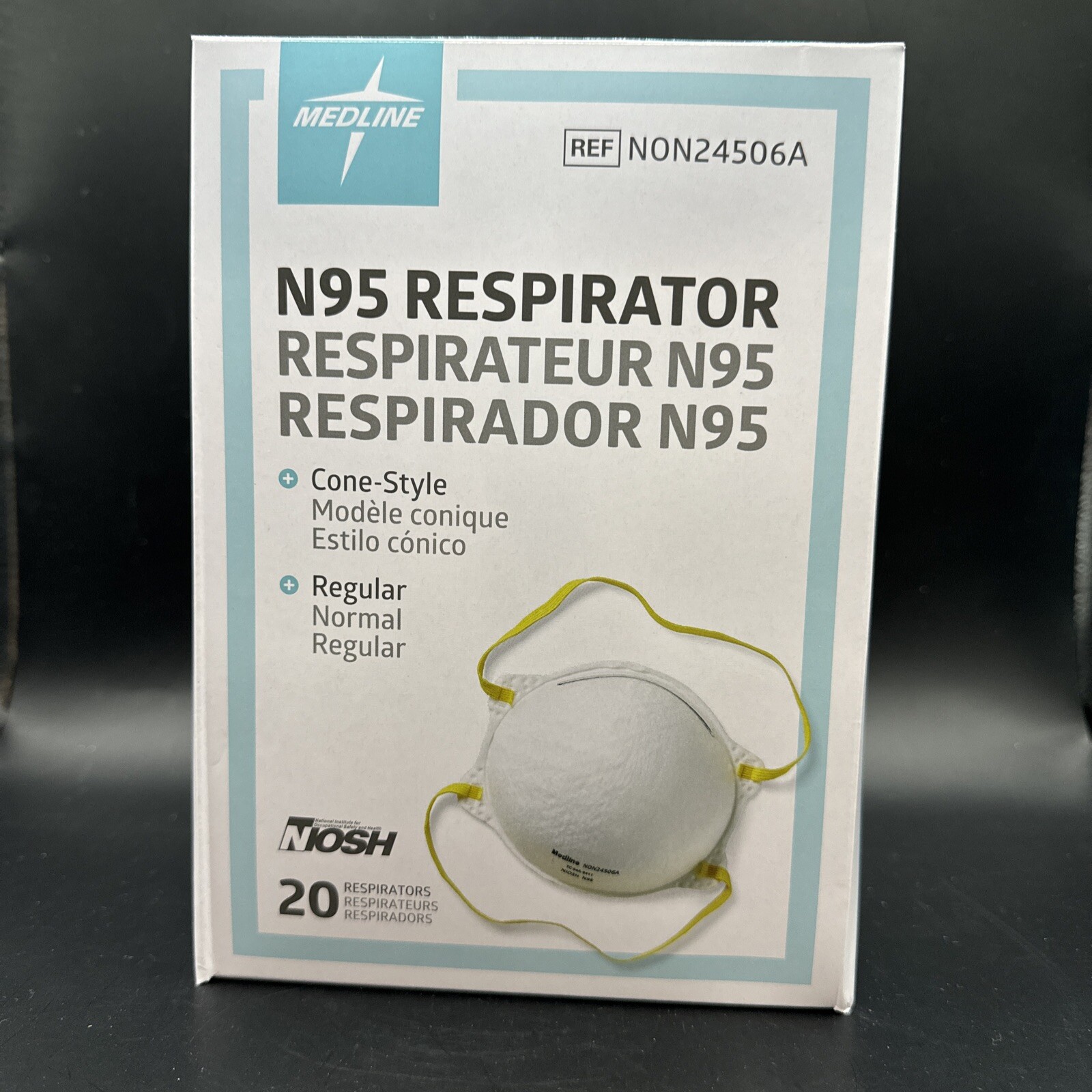 Medline NON24506A N-95 Cone Style Mask - Box Of 20 Regular Normal Size ...