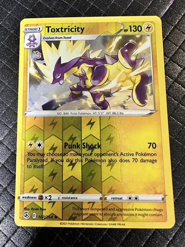 Toxtricity #107/264 SWSH Fusion Strike Pokemon Reverse Holo Rare Card ...