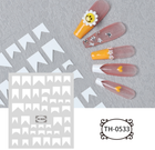 French Tips Nail Sticker White Stripes Wave Self-Adhesive Decals for ...