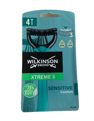 Wilkinson Sword Extreme 3 Sensitive Disposable Razors 4 Pack | eBay