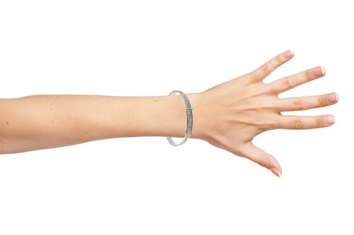 6mm Sterling Silver Ladies Expanding Bangles Engraved 12g Bracelet 8.5 ...