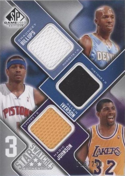 2009-10 SP Game Used - 3 Star Swatches #3S-IBJ Magic Johnson, Allen ...