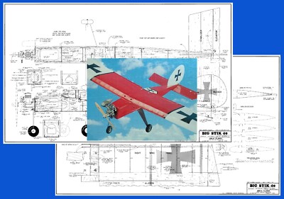 Great Planes Model Airplane Plans (RC): BIG STIK 40 59" for 2 & 4 Cycle ...