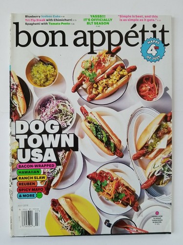 Bon Appetit Magazine July 2016 Dog Town USA Hot Dogs 4th of July | eBay