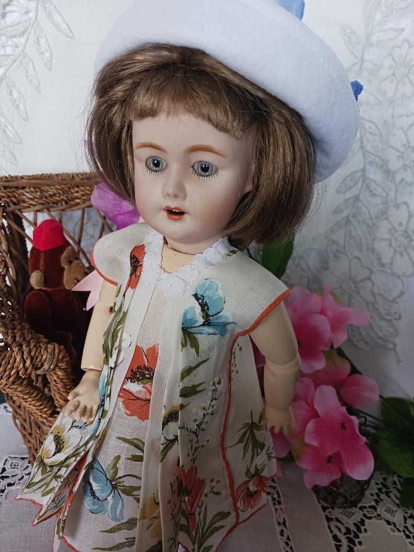 11" Bleuette "Autumn Rose" Hanky Dress, Hat and Half Slip | eBay