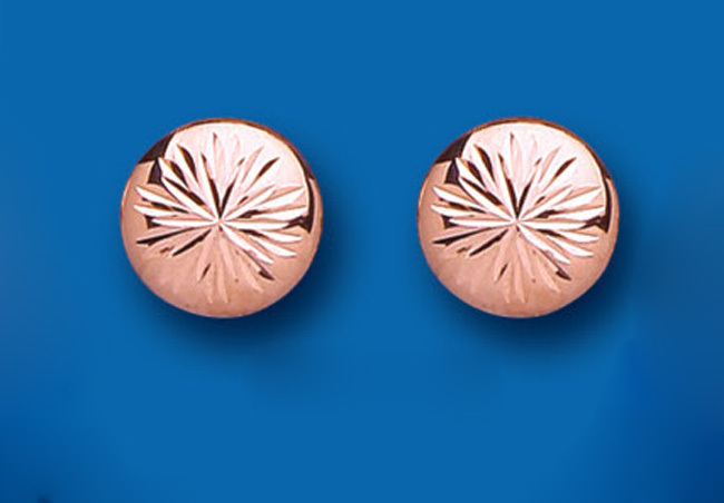 Rose Gold Button Stud Earrings 10mm 9 Carat 375 Hallmark British Made ...