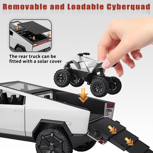 Cybertruck Toy for Kids Pickup Truck with RV Motorcycle Cybertquad ...