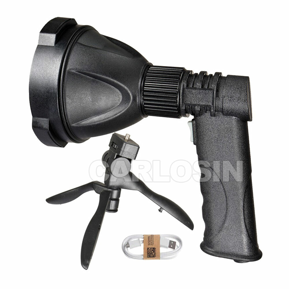 LED Handheld Spotlight Rechargeable Camping Hunting Flashlight Torch ...