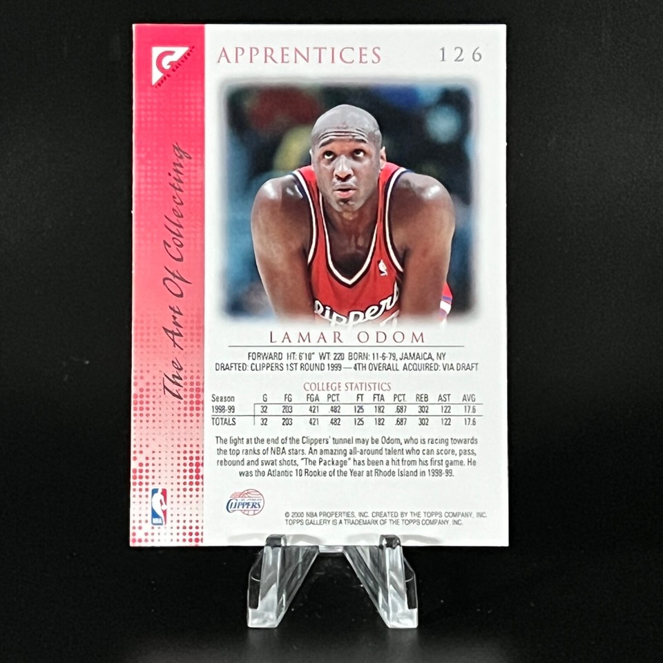 LAMAR ODOM 1999-00 TOPPS GALLERY BASKETBALL APPRENTICES ROOKIE # 126 RC ...