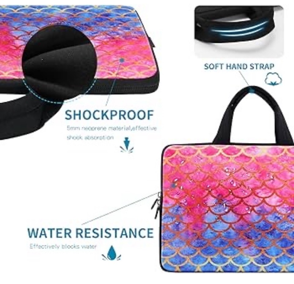 iColor Mermaid Laptop Neoprene Handle Bag Computer Tablet Protector ...