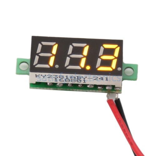 NEW Yellow 0.28" 2 Wire Mini DC Digital Panel Voltmeter Panel Mount LED ...