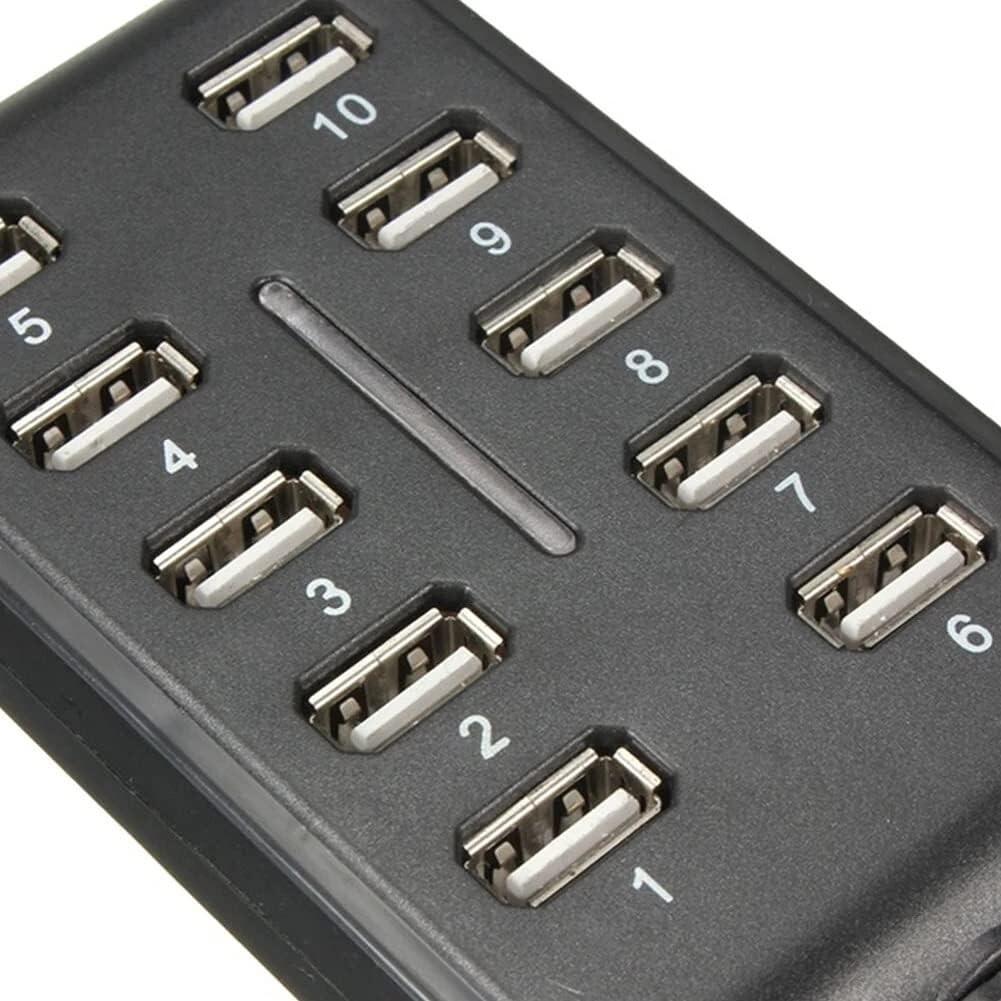10 Port Hub USB 2.0 High Speed Multiple Splitter Adapter Extension ...