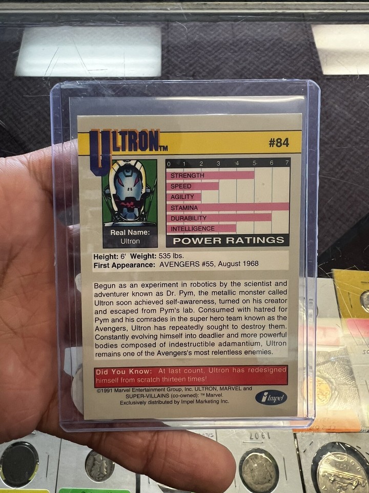 Marvel 1991 - Ultron #84 - Impel Marvel Universe Series 2 Trading Card ...
