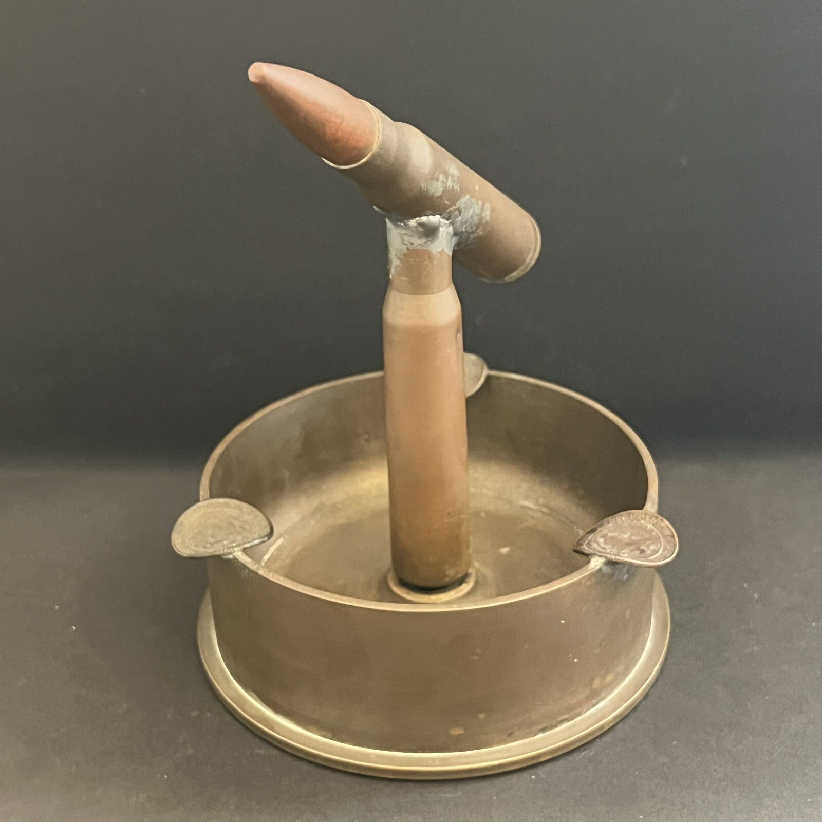 WW II Trench Art Ashtray From Military Shell Casing 105MM M14 S.M.C ...