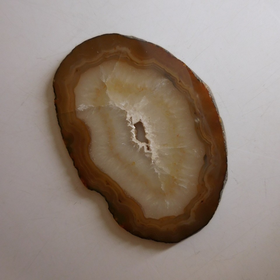 Flat Stone Miniature Paperweight Brown White Vintage Art Deco Design ...