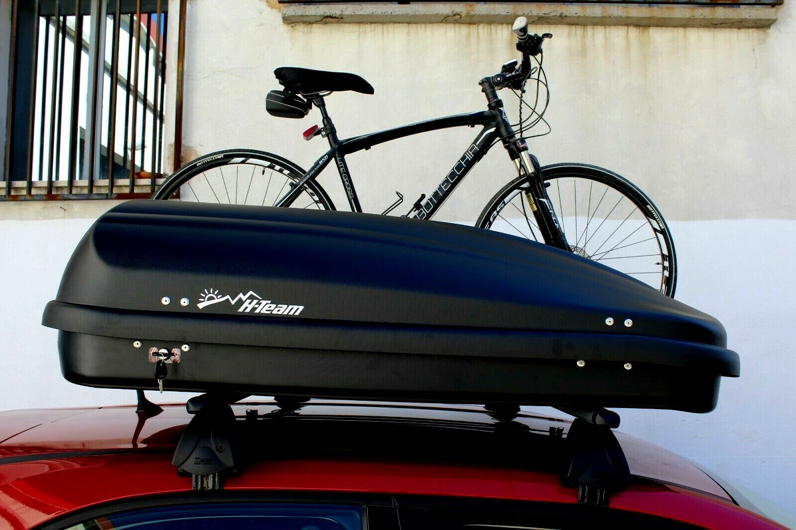 BOX BAULE DA TETTO AUTO 420Litri Cofano Carbox Portabagagli Portapacchi ...