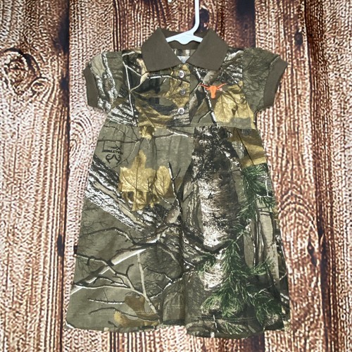 Realtree Camo Polo Dress Baby Girls Texas Longhorn 12 Months 100% ...