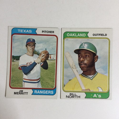 1974 TOPPS BASEBALL CARD #318 JIM MERRITT & #345 BILL NORTH VG+ | eBay