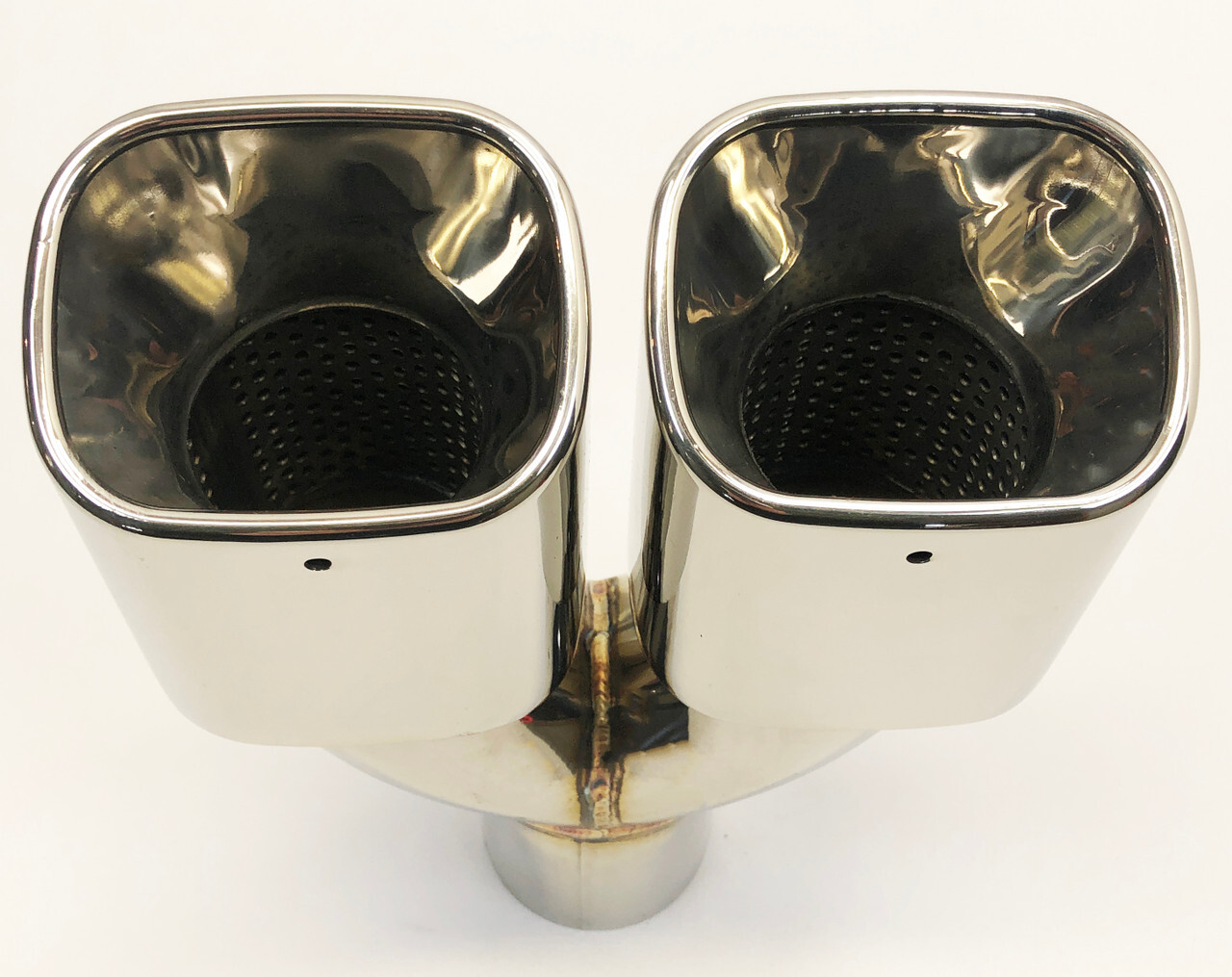 2.50 Inlet 3.00 x 3.65 Outlet 10.25 long Dual Rolled Resonated Exhaust ...