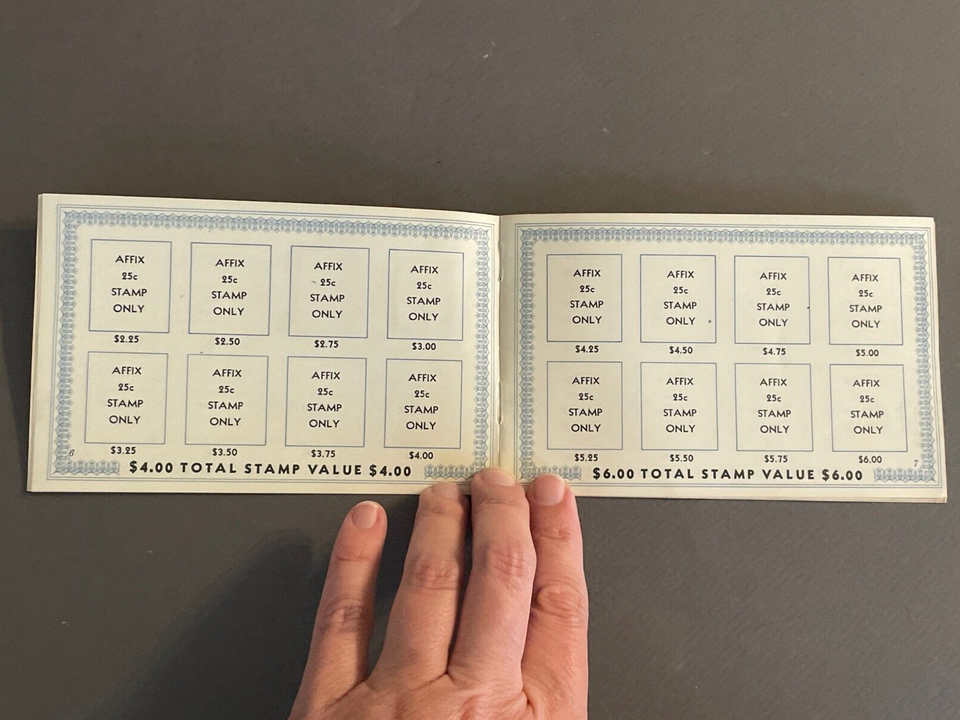 VTG WWII .25 c POSTAL SAVINGS PLAN U.S. DEFENSE SAVINGS BOND BOOKLET 2 ...