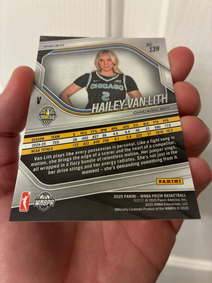 2025 WNBA Prizm HAILEY VAN LITH "Variation" PANDORA~ROOKIE🔥Chrome! PWE ...