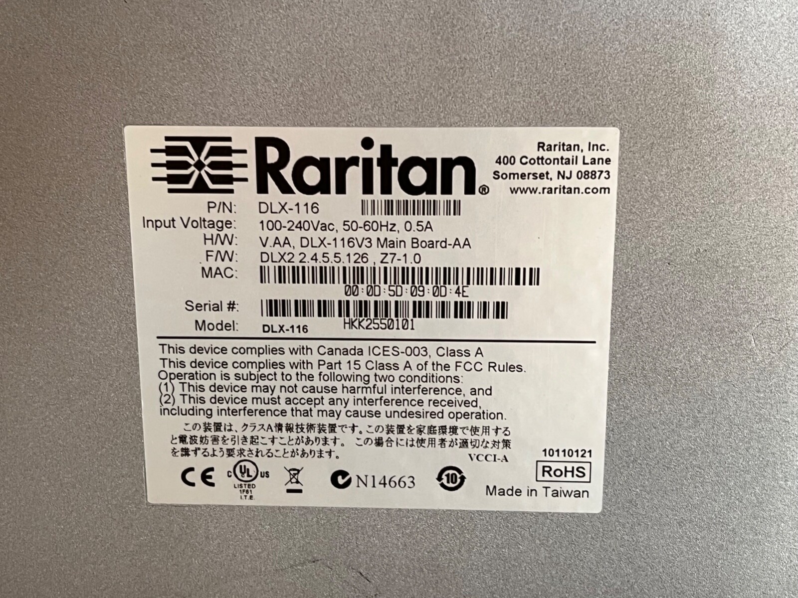 Raritan Dominion Lx-116 Dlx-116 V2 16 Port KVM Over IP Switch ...