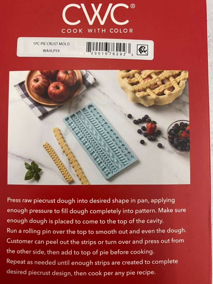 CWC Cook With Color silicone decorative pie crust mold -Lt Blue | eBay
