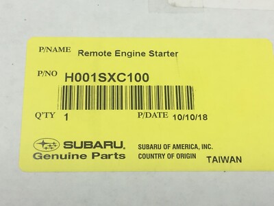 2019- 2022 Subaru Ascent Remote Engine Starter Key Start Kit H001SXC100 ...