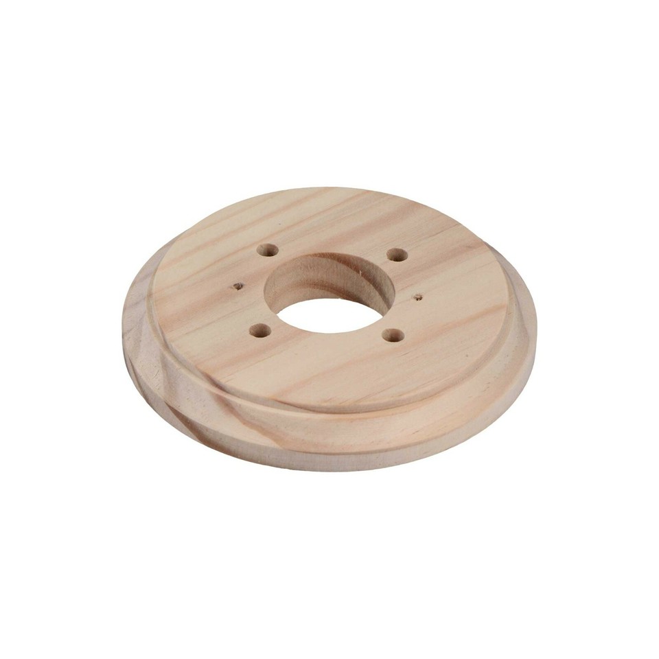 Round Wood Pine Plinth 112 & 134mm Dia. Rose Surface Pattress Ceiling ...