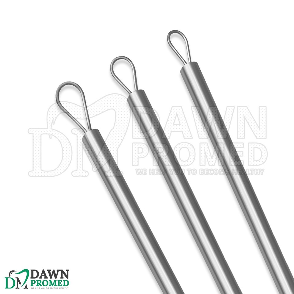 3 Pcs Billeau Ear Loop Curette Set Ear Cleaning Tool ENT Otology Inst ...