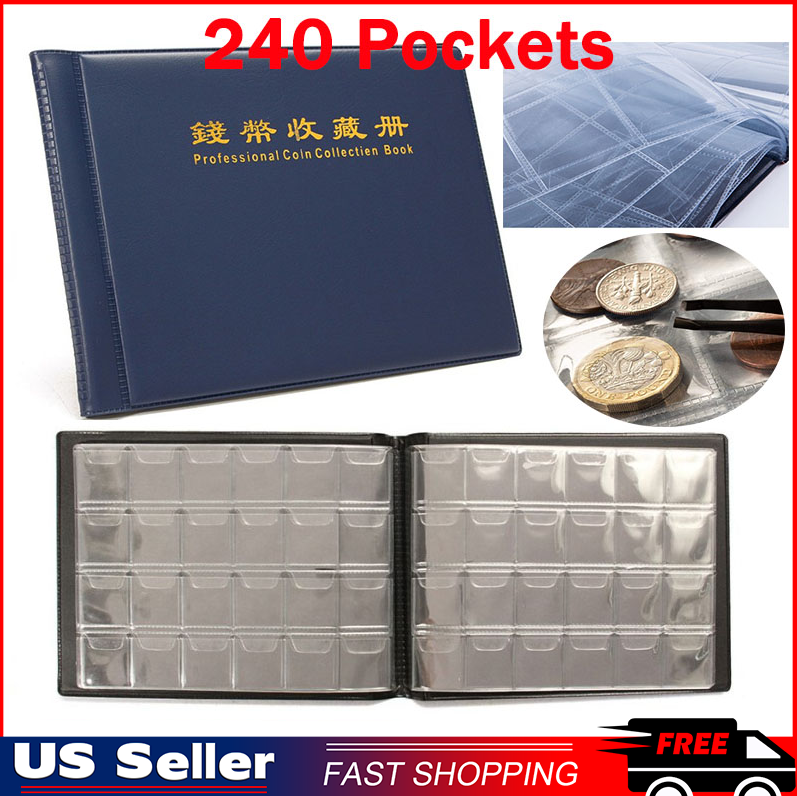 Pockets Coin Holder Collection 240 Coin Storage Album Book for ...
