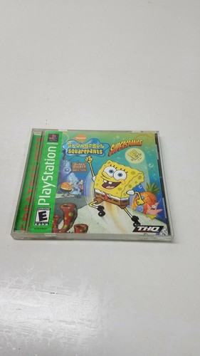 SPONGEBOB SQUAREPANTS SUPERSPONGE PLAYSTATION 1 PS1 TESTED WORKING GAME ...