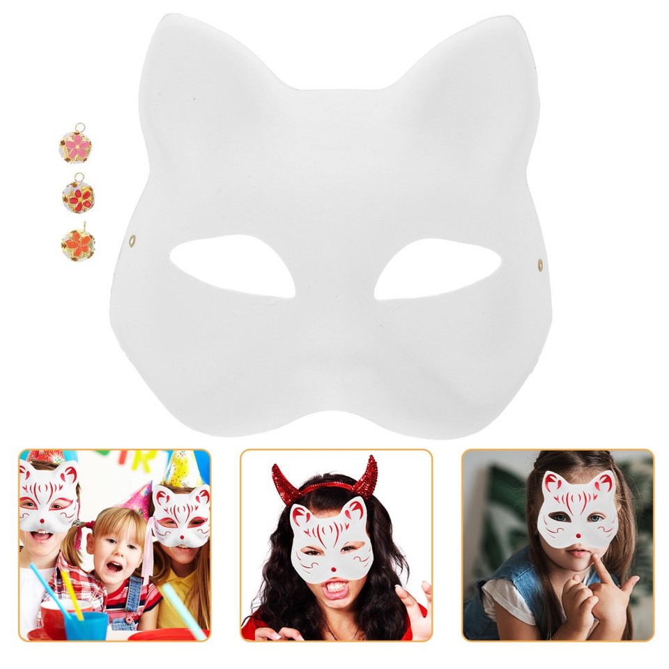 3 Sets Animal Masks to Decorate Hand-painted for Adults Cat Facial ...