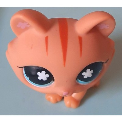 Authentic Littlest Pet Shop Kitten Cat #649 Orange Tabby Flower Eyes ...