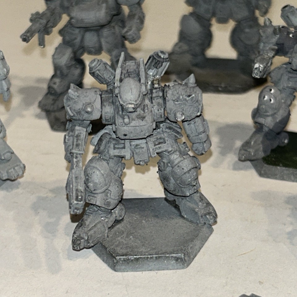 Battletech Miniatures Thunderbolt Robot Mech Lot Of 8 Unpainted Metal ...