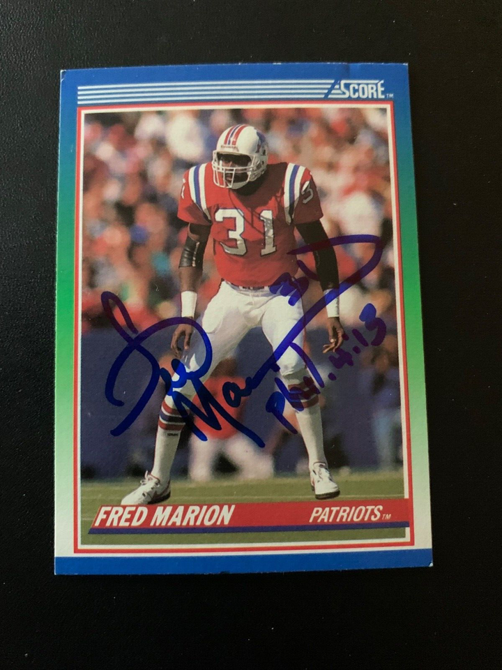Fred Marion Signed 1990 Score #39 Card New England Patriots Autograph ...