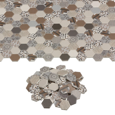 Dollhouse flooring Miniature hexagonal tiles 1:12 scale floor Mini clay ...