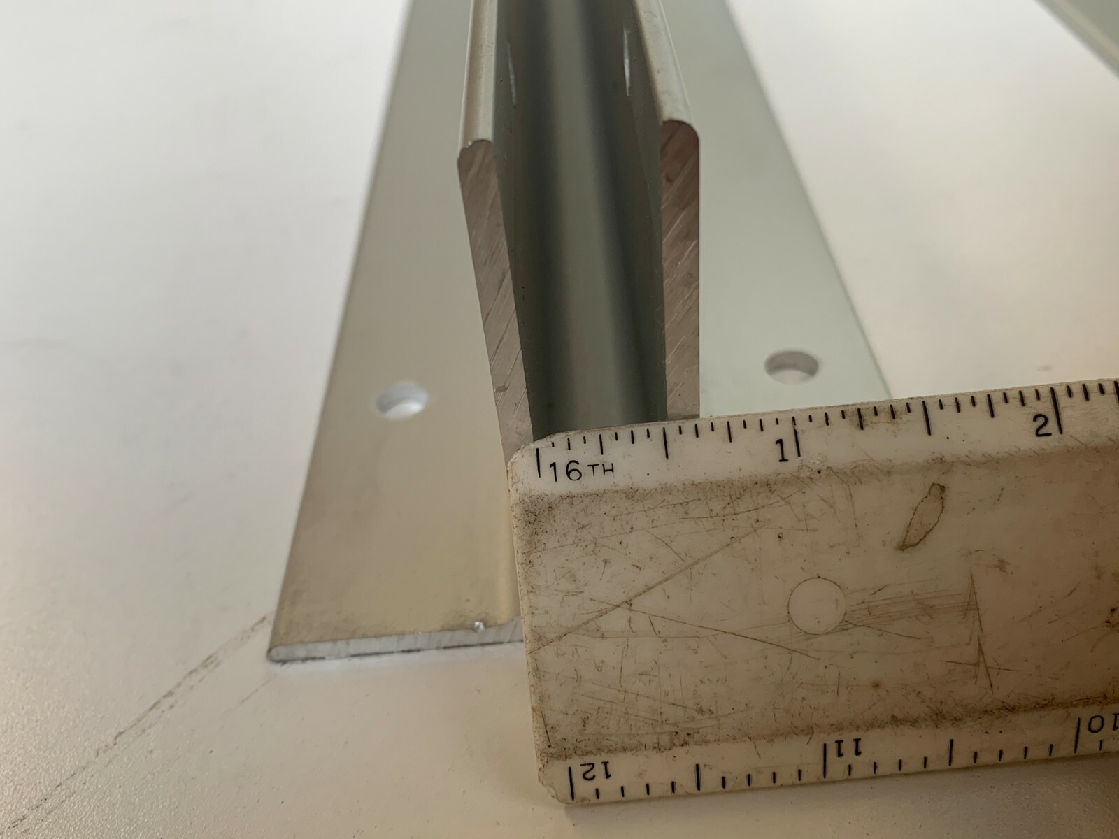 (Pair) 48-1/2" Aluminum Continuous Two Ear Bracket 1/2" Toilet ...