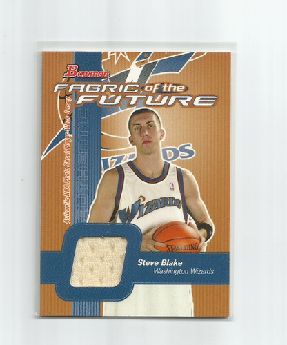 STEVE BLAKE (Washington) 2003-04 BOWMAN FABRIC OF THE FUTURE RELIC CARD ...